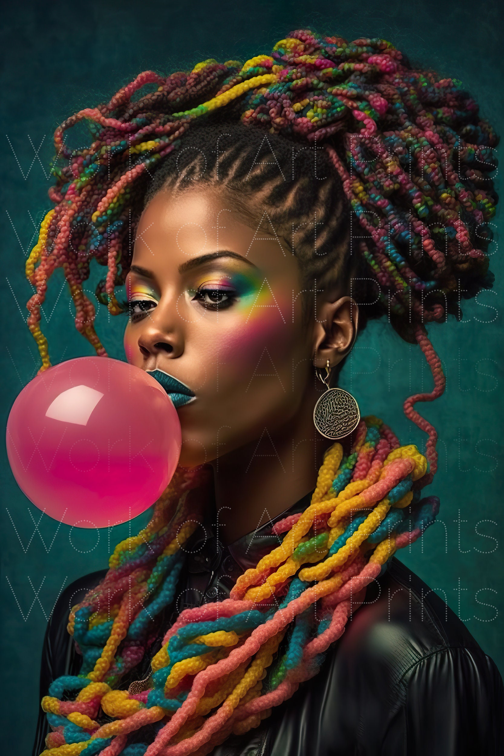Black Girl Magic Natural Hair Candy Braids Salon Art Fashion Poster ...