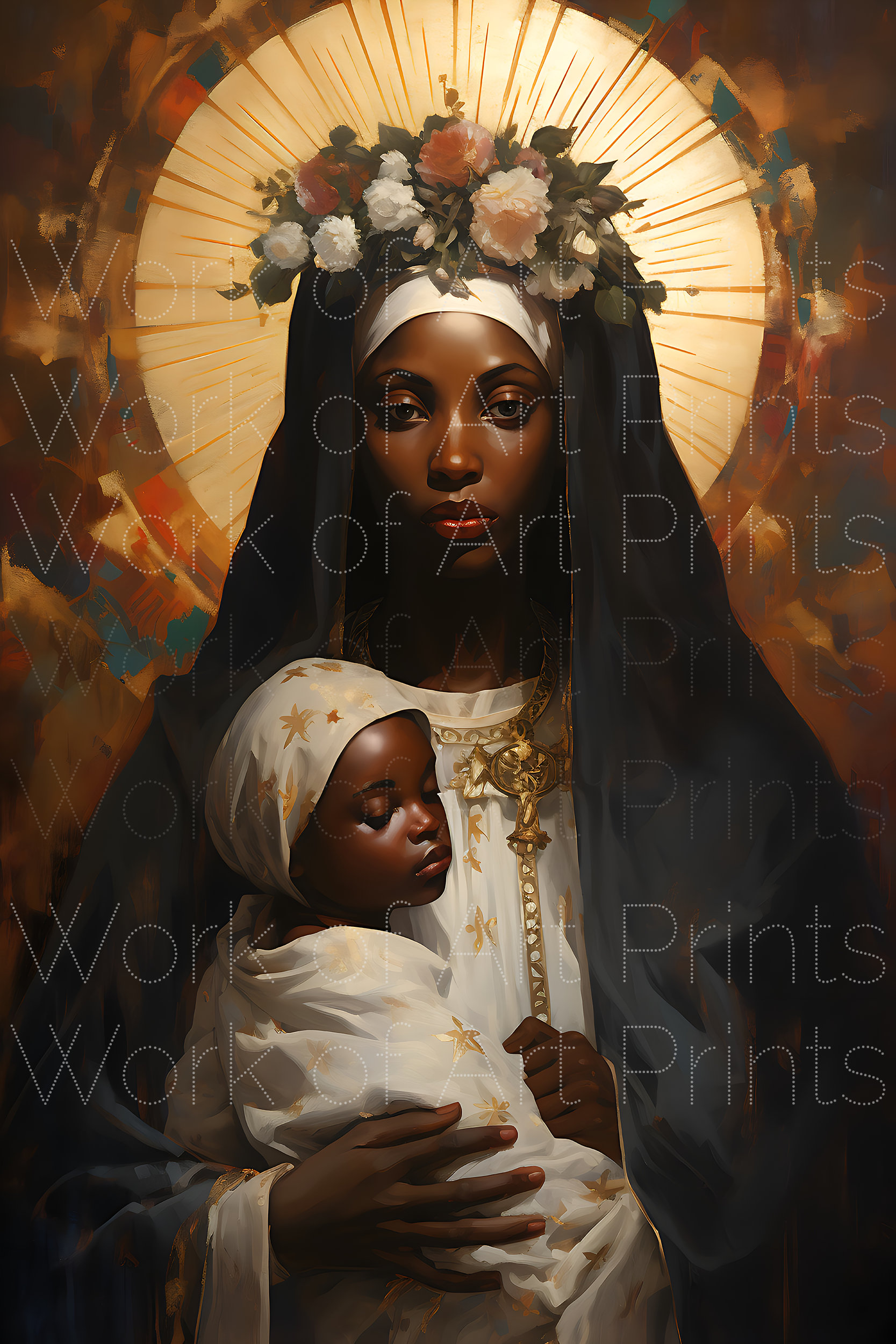 Black Madonna and Child Art Print Bundle, Afrocentric Virgin Mary ...