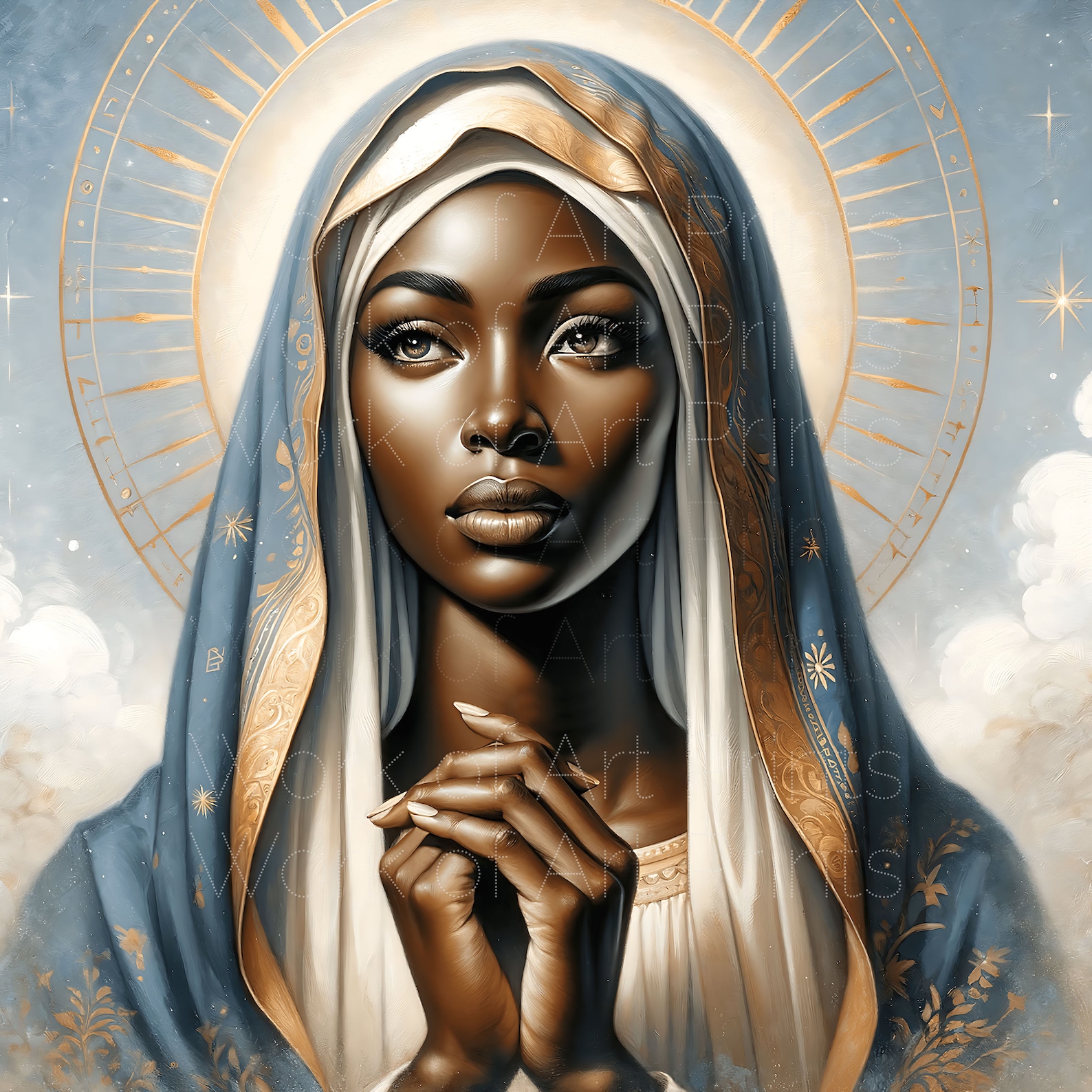 Black Madonna Art Print, Afrocentric Christian Wall Decor (digital ...