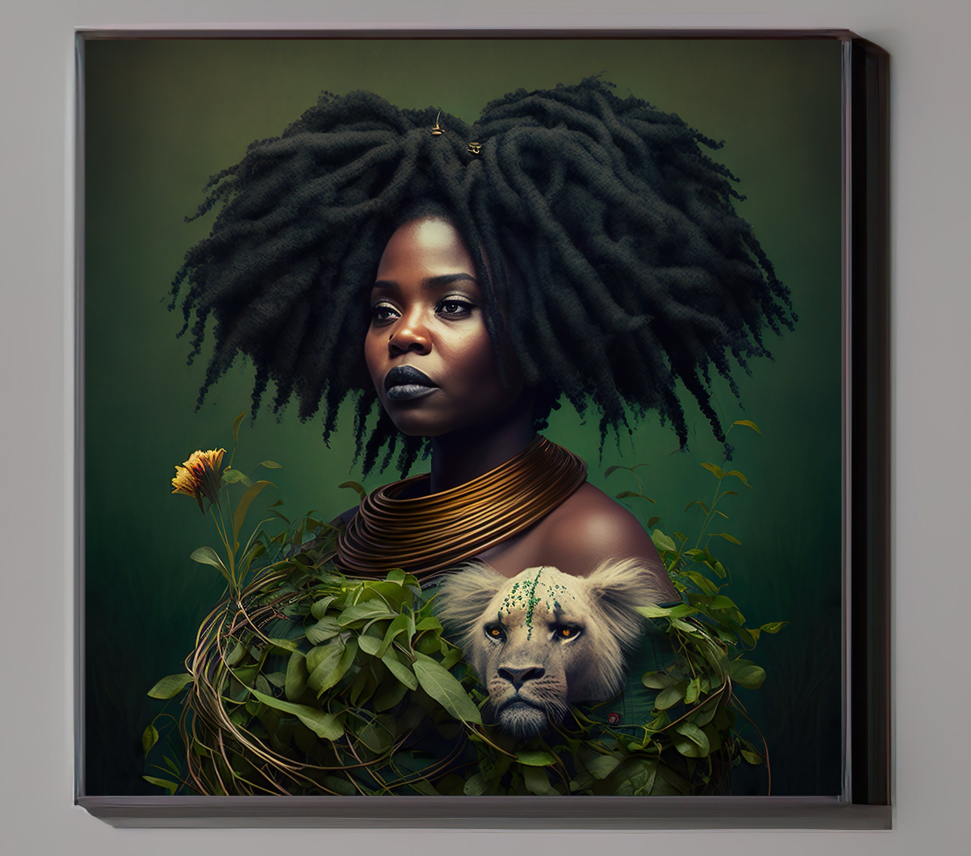 Dark Skin Woman, Rasta Art, Unique Afrocentric Home Decor, Classy Black ...