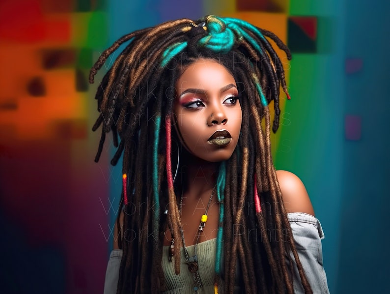 Melanin and Locs Rasta Art Rasta PNG Locs PNG Melanin Girl - Etsy