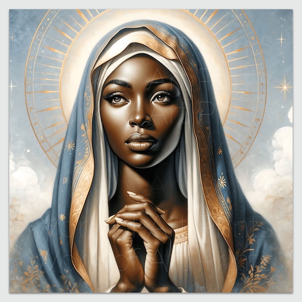 Spiritual Black Woman Wall Art - Etsy