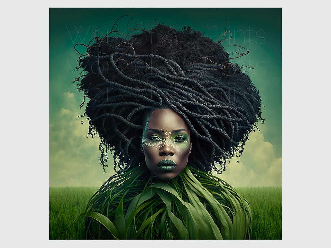 Afro Surreal Black Art, Powerful Black Woman Art, Wall Decor, Unique ...