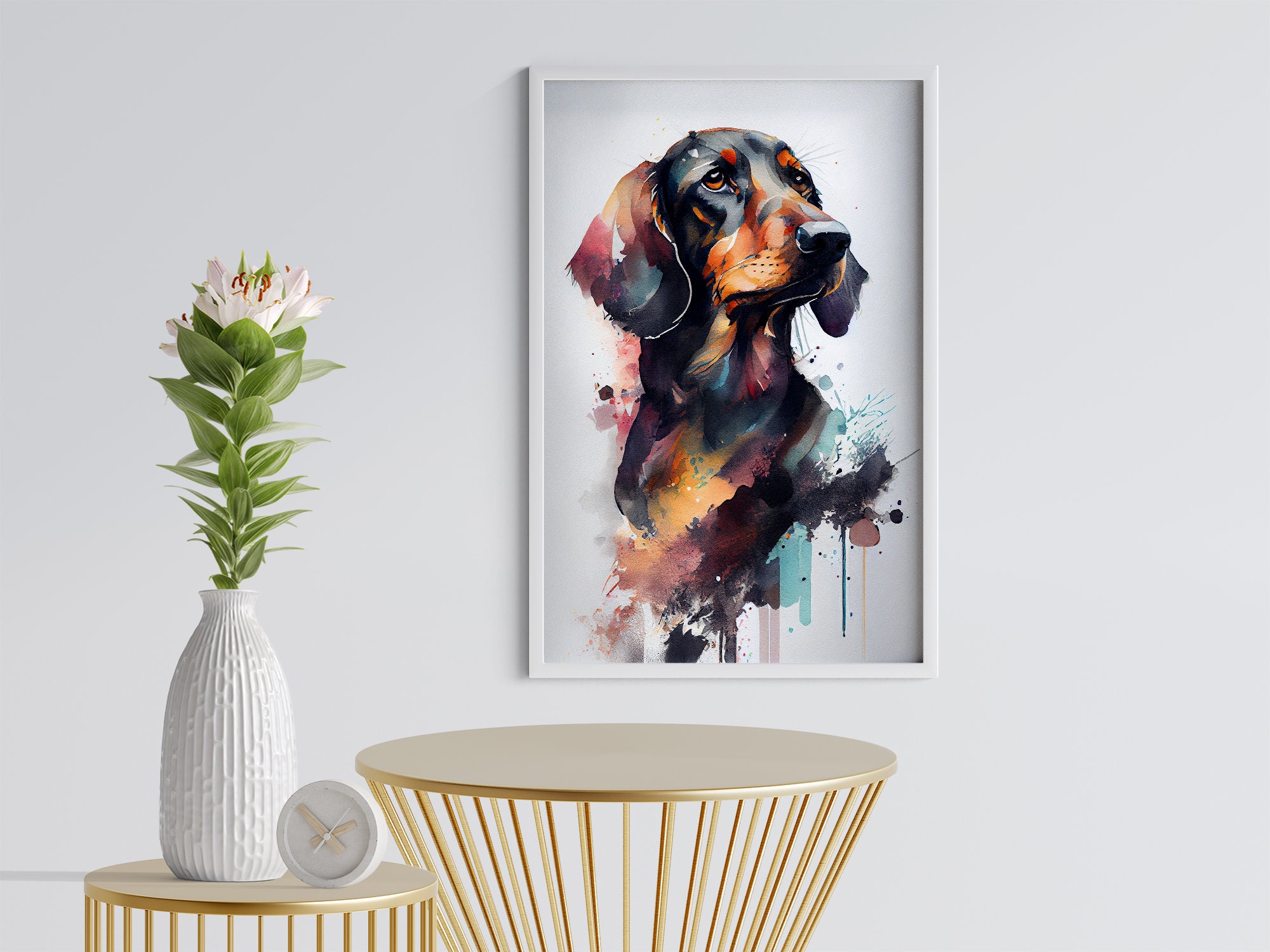 Adorable and Playful: Watercolor Print of a Dachshund Perfect for Home ...
