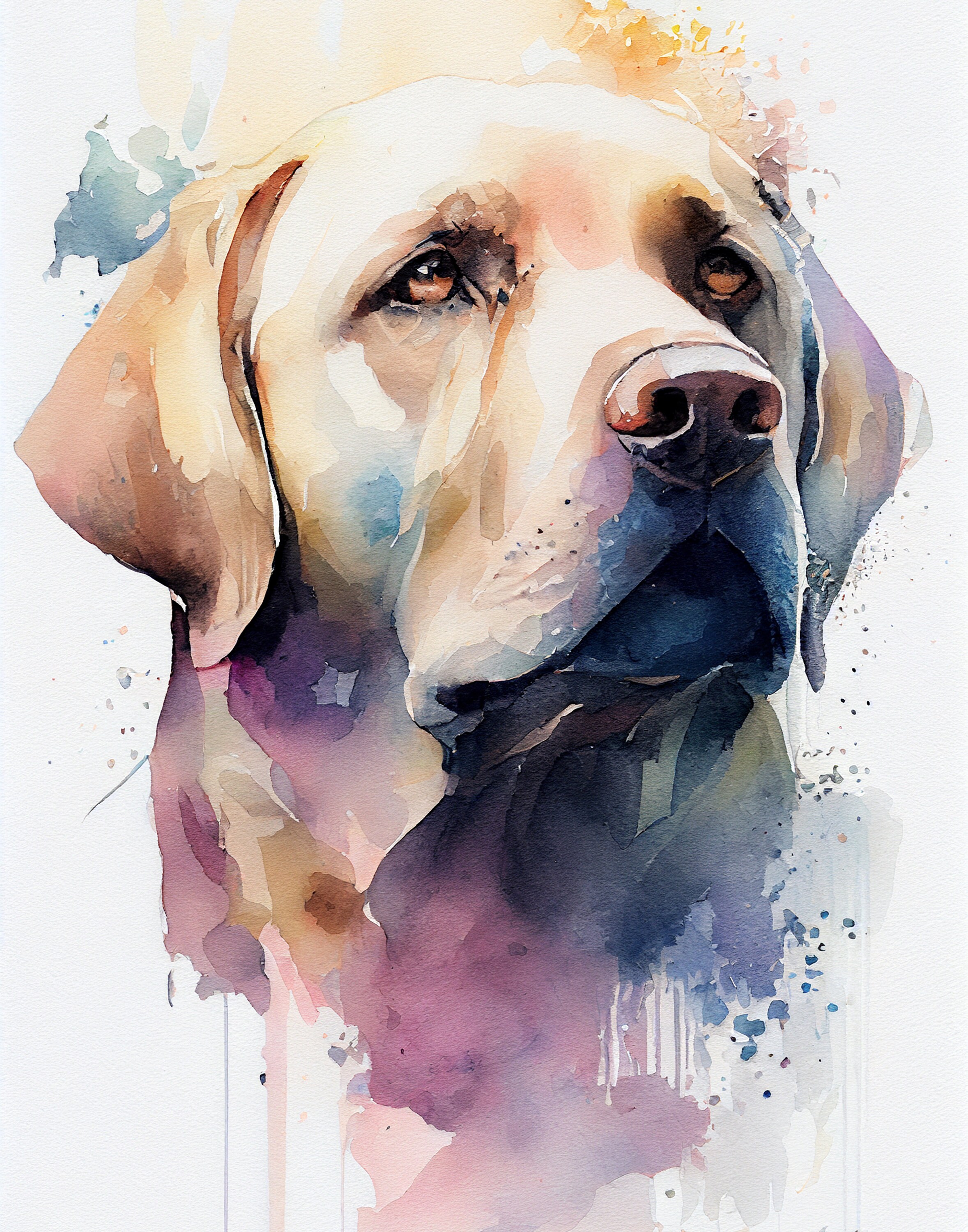 Set of 4 : Watercolor Print of a Labrador Perfect Gift for Dog Lovers ...