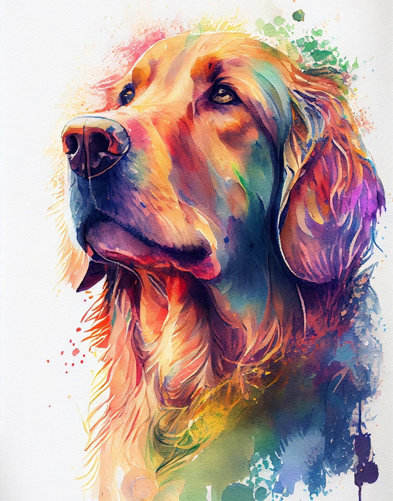 Golden Beauty: Watercolor Print of a Golden Retriever - Etsy
