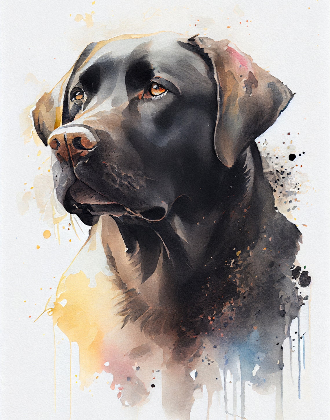 Set of 4 : Watercolor Print of a Labrador Perfect Gift for Dog Lovers ...