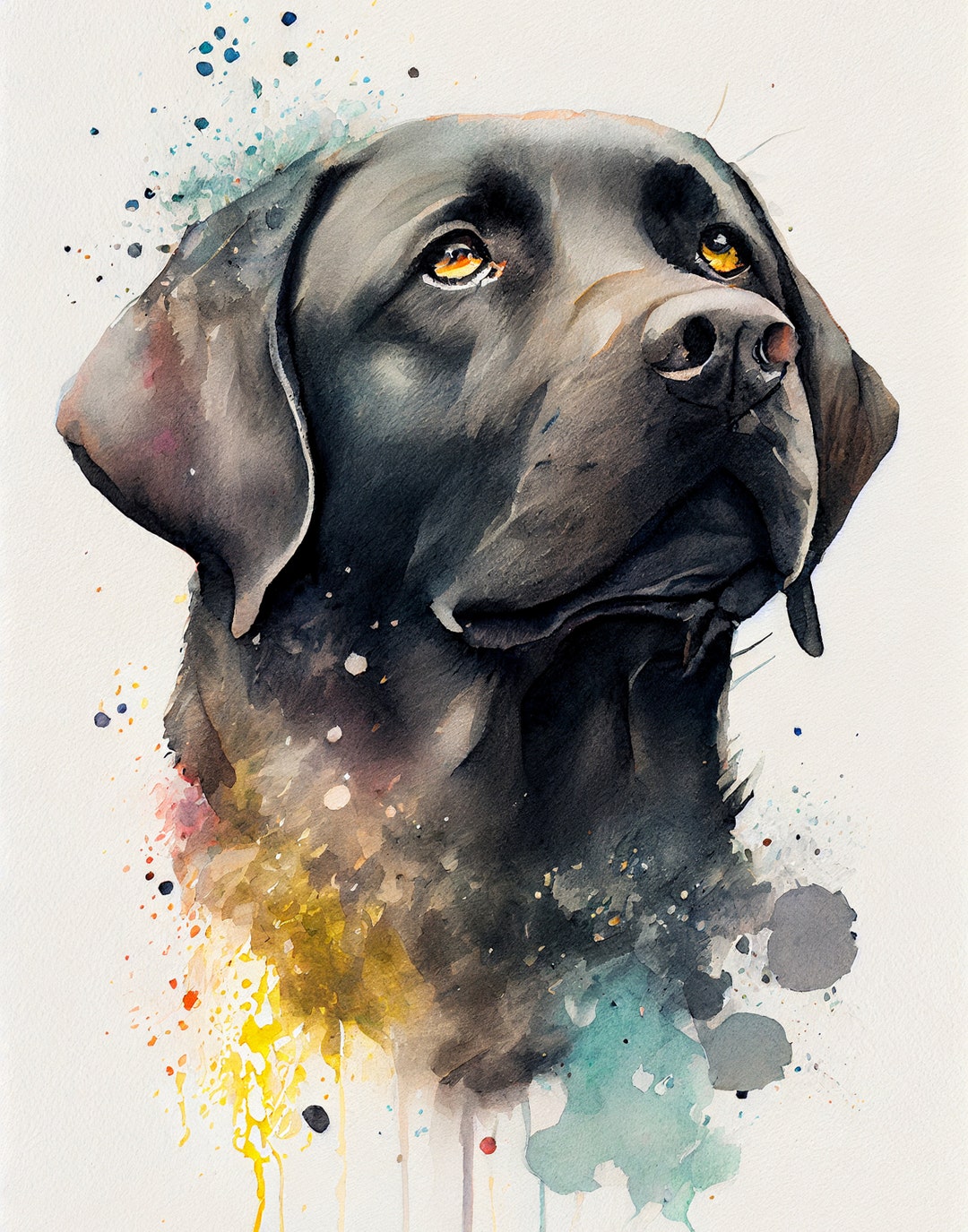 Set of 4 : Watercolor Print of a Labrador Perfect Gift for Dog Lovers ...