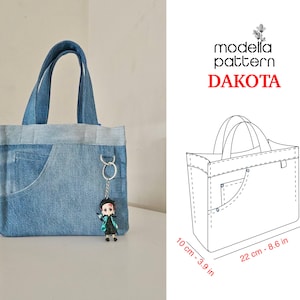 Dakota Bag Pattern , Canvas Bag With Pockets ,denim Totebag ,digital ...