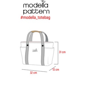 Tote Bag Pattern , Tote Bag With Pockets , Canvas Tote Bag , Digital ...