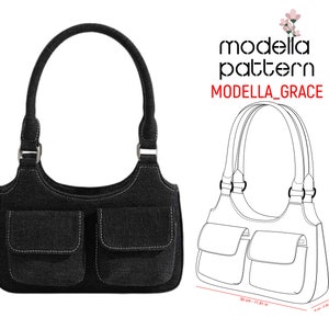Grace Shoulder Bag Pattern , Canvas Bag With Pockets ,canvas Totebag ...