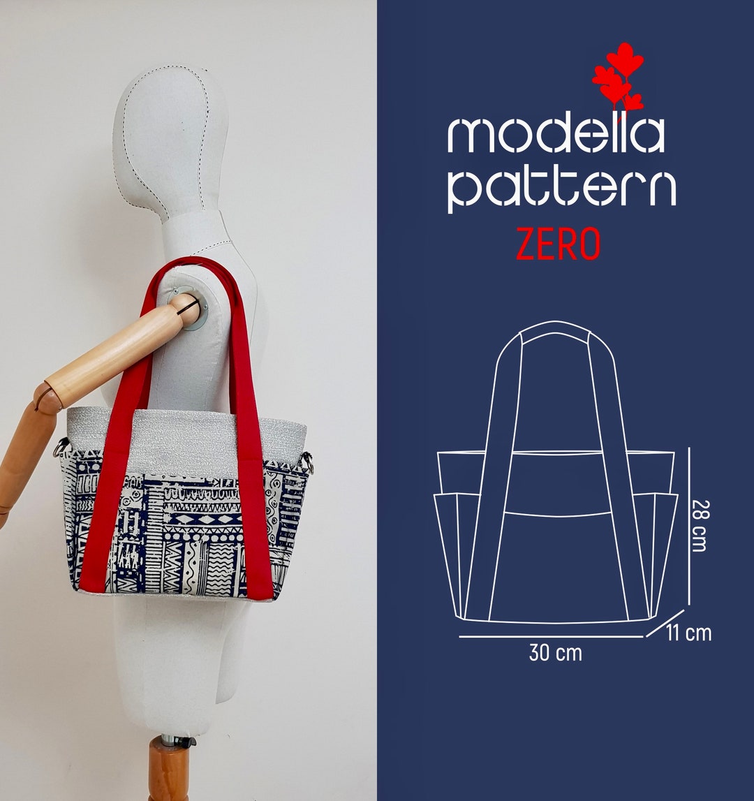 Zero Bag Pattern , Canvas Bag With Pockets ,canvas Totebag ,digital Pdf ...