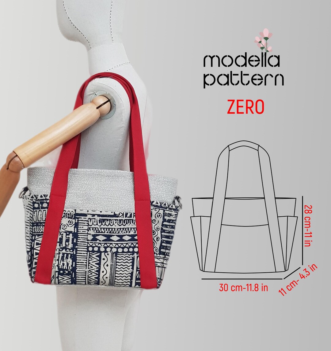 Zero Bag Pattern , Canvas Bag With Pockets ,canvas Totebag ,digital Pdf ...
