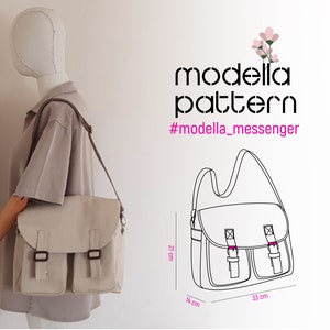Messenger Bag Pattern,messenger Bag With Pockets,big Bag,digital Pdf ...