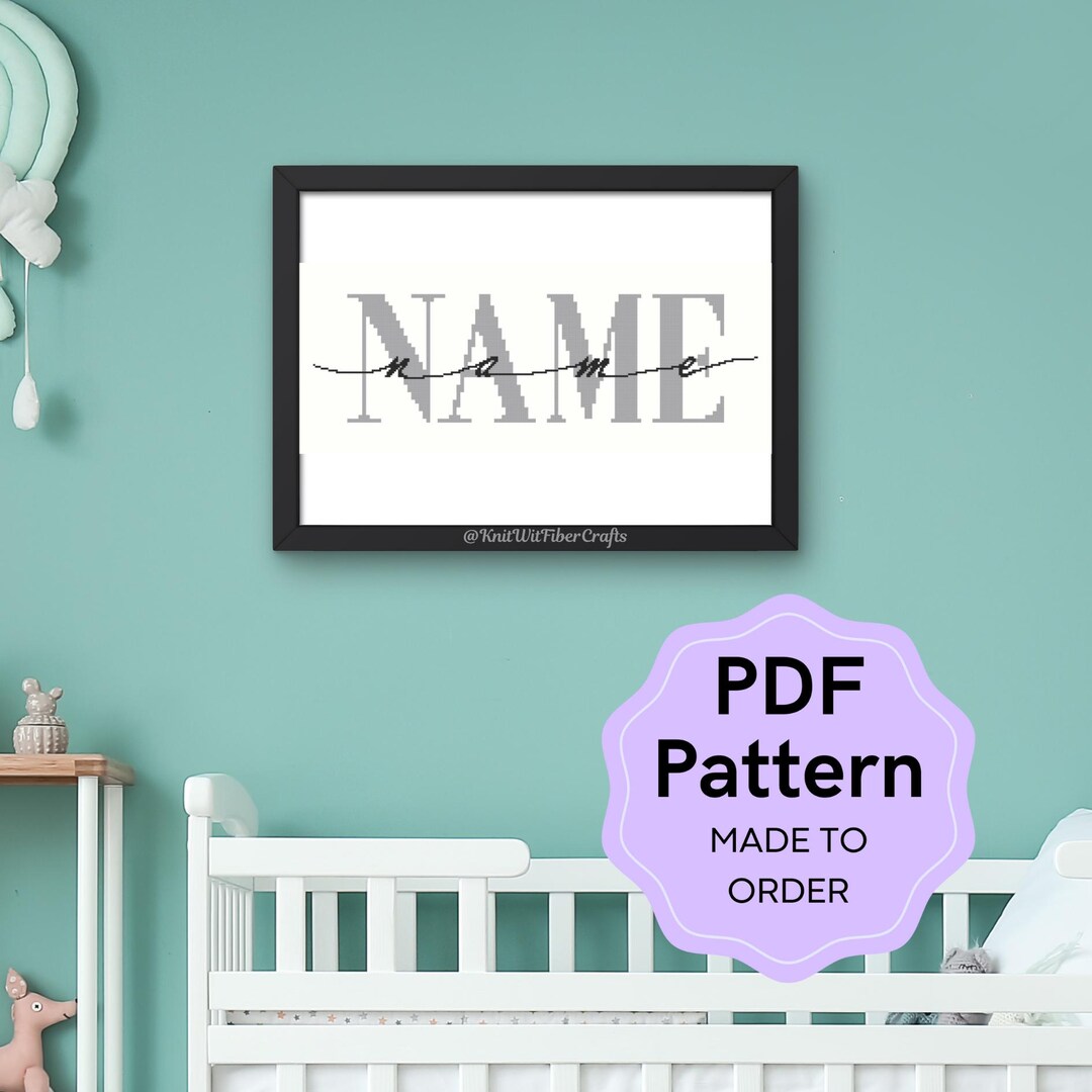 Personalized Name Cross Stitch Pattern: Serif & Script (PDF Pattern) - Etsy