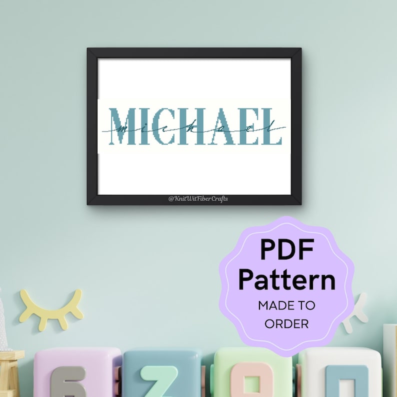 Personalized Name Cross Stitch Pattern: Serif & Script (PDF Pattern) - Etsy