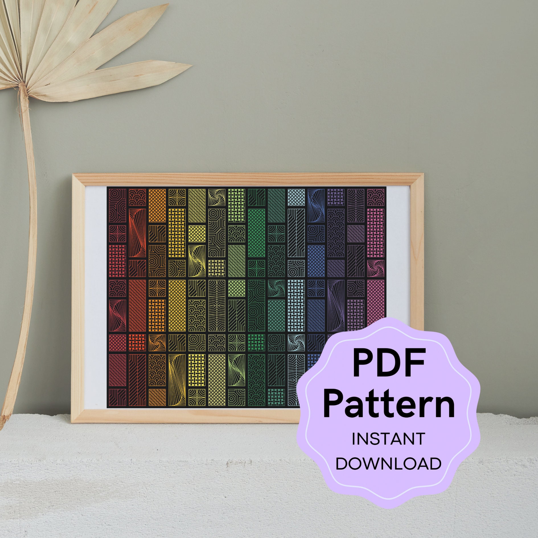 Rainbow Blackwork Embroidery PDF Pattern - Etsy