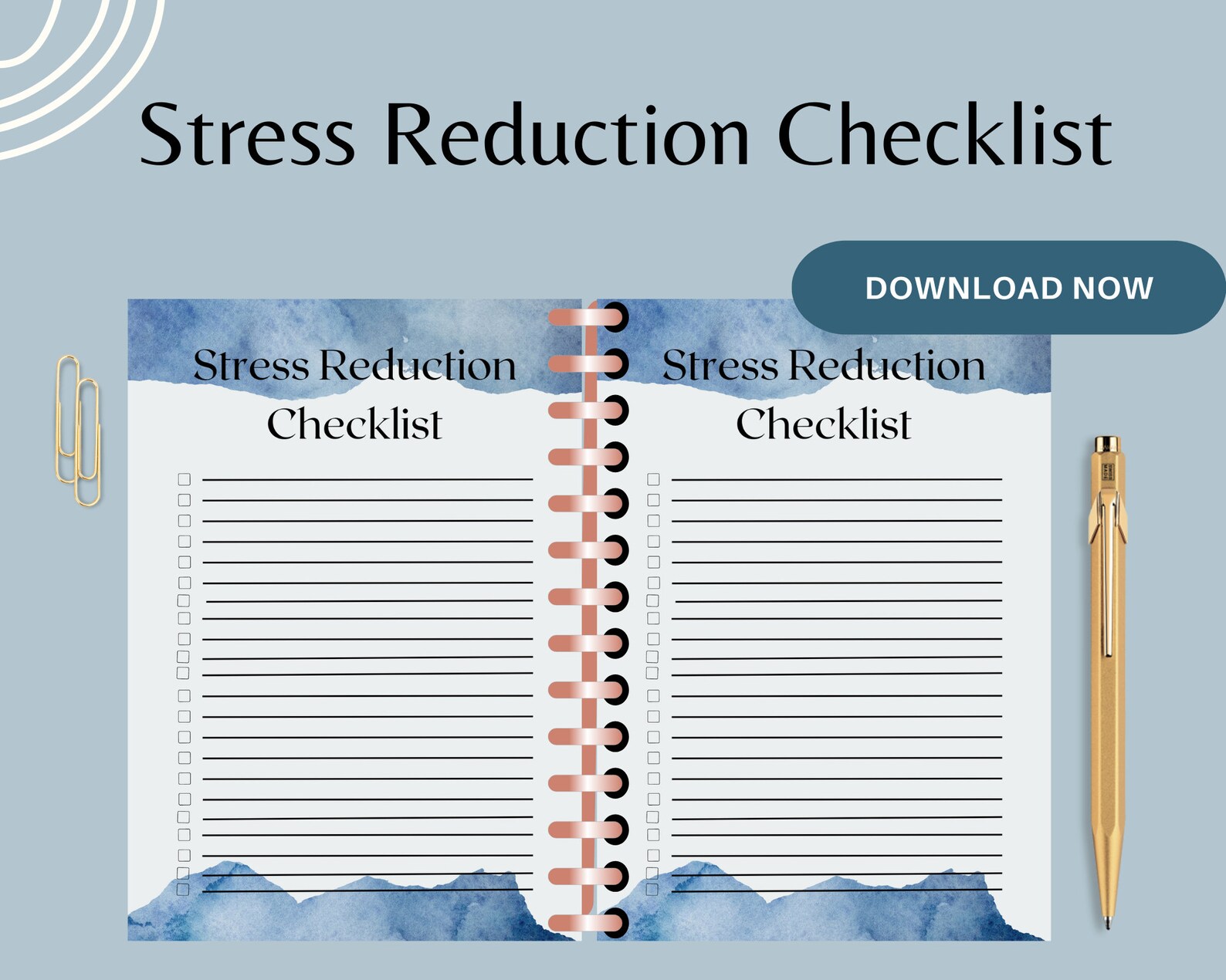 Stress Reduction Checklist | Stress Tracker | Stress Management ...