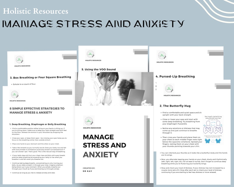 Manage Stress and Anxiety Printable Chart Digital Planner - Etsy