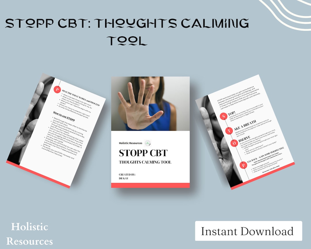 STOPP CBT: Thoughts Calming Tool | Digital Guide | Calm |self Care ...