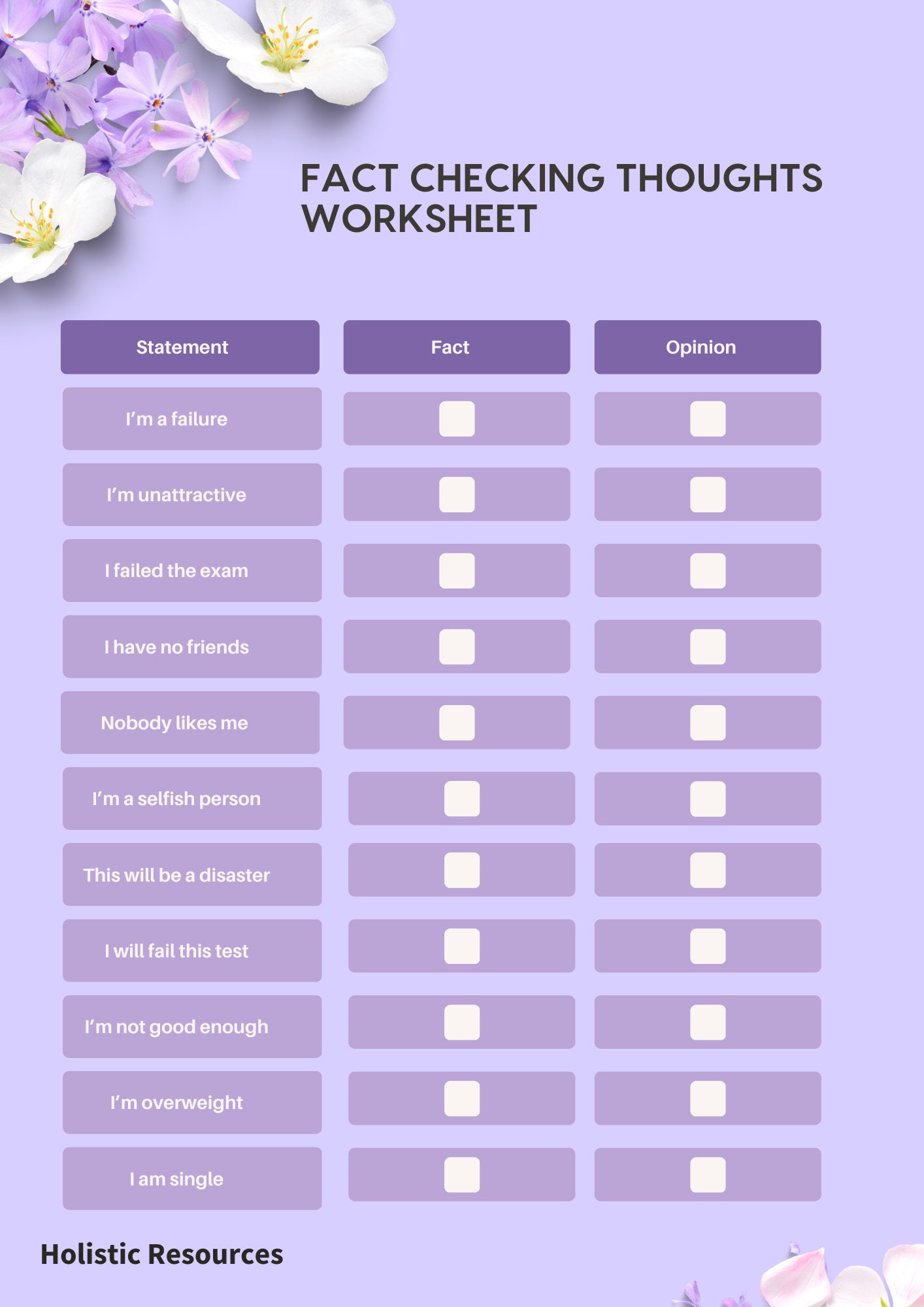 My Fact Checking Thoughts Worksheet Digital Guide Digital Planner ...