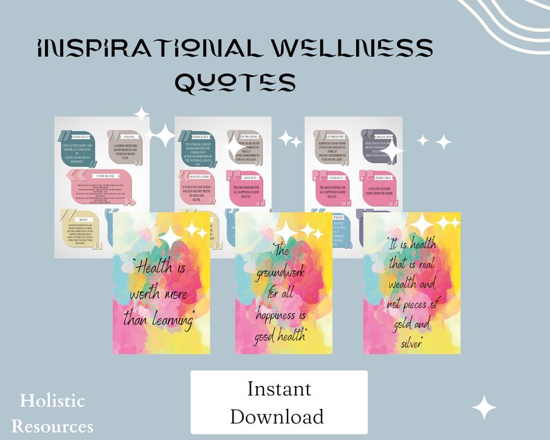 Inspirational Wellness Quotes | Digital Planner Stickers Wellness | Pre ...