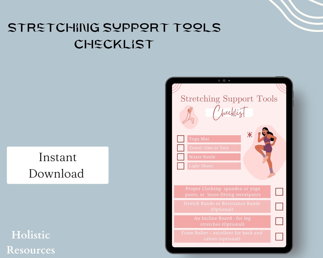 Stretching Support Tools Checklist | Health | Exercise | Planner ...