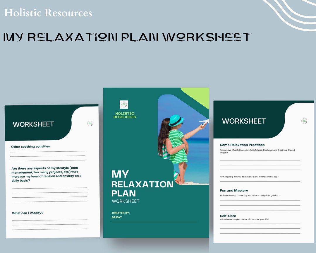 My Relaxation Plan Worksheet | Digital Guide | Digital Planner ...