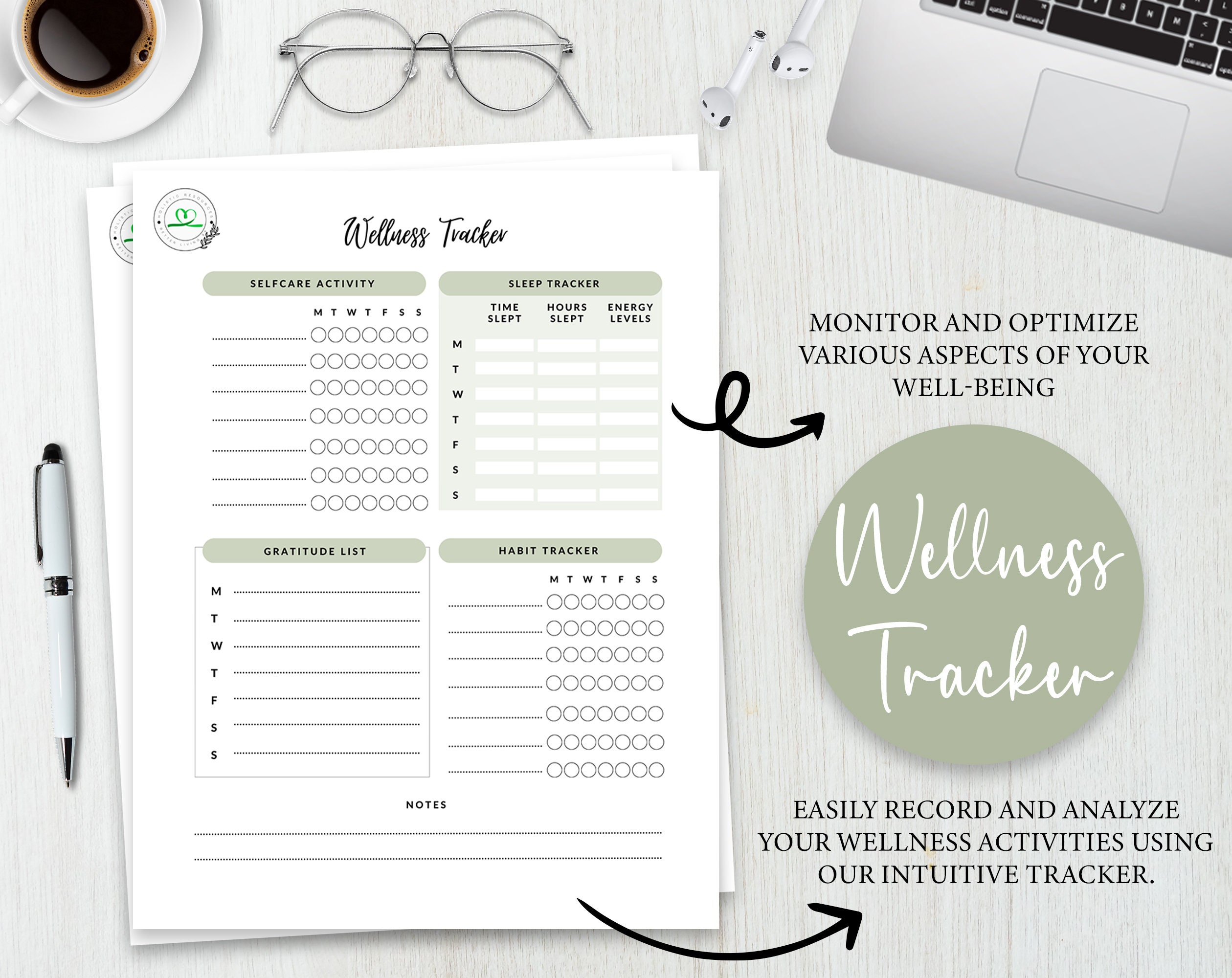 Wellness Tracker | Digital Tracker | Digital Planner | Printables ...