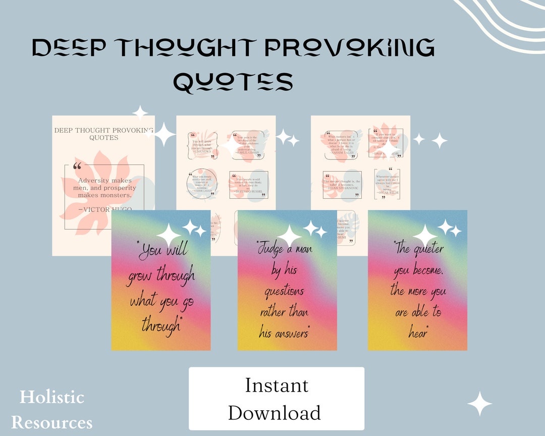 Deep Thought Provoking Quotes | Digital Planner Stickers Affirmation ...