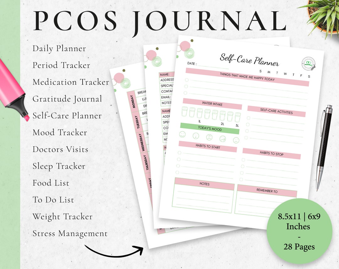 Ultimate PCOS Journal (6x9in), Light Pink, All in One Planner, Daily ...