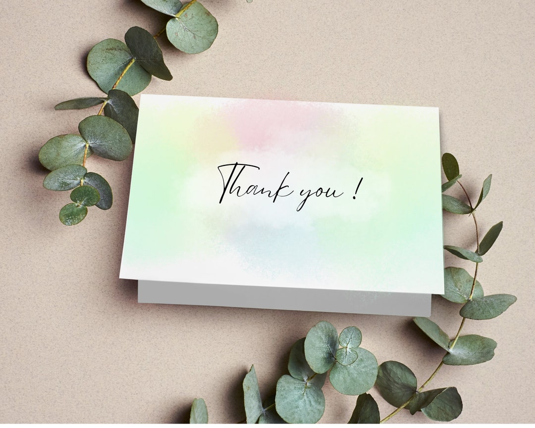 Pastel Thank You Card Digital Download and Printable - Etsy