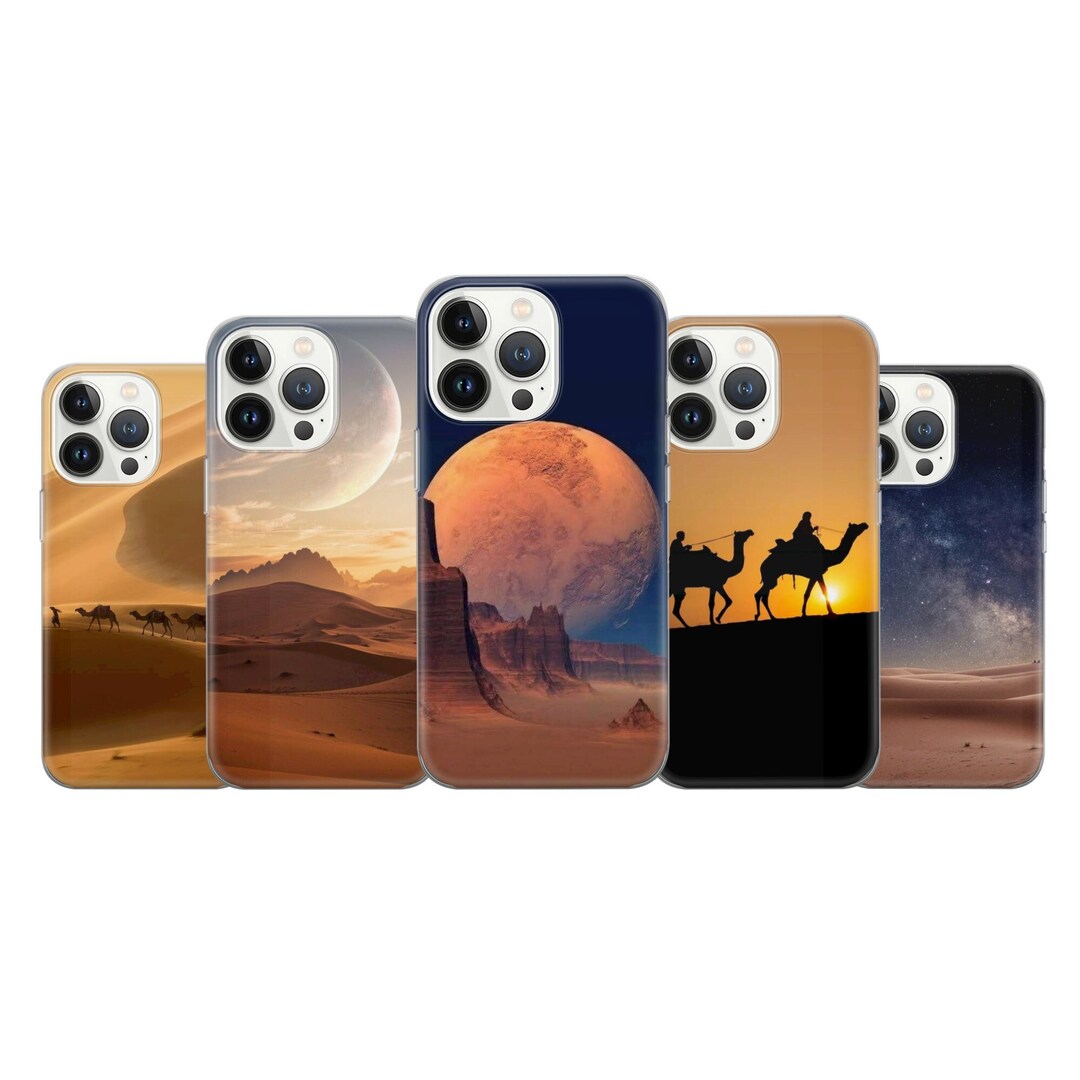 Moon Desert Night Sky Phone Case Camel Sand Cover for iPhone 14 13 12 ...