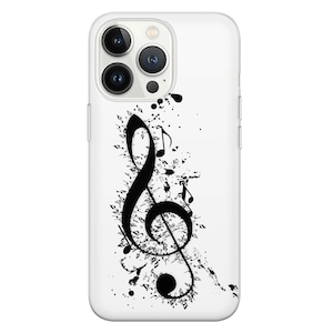 Music Notes Pattern Phone Case Musical Treble Clef Cover for iPhone 16 ...