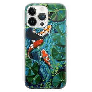 Koi Fish Art Phone Case Japanese Koi Fish Cover for iPhone 17 15 14 13 ...
