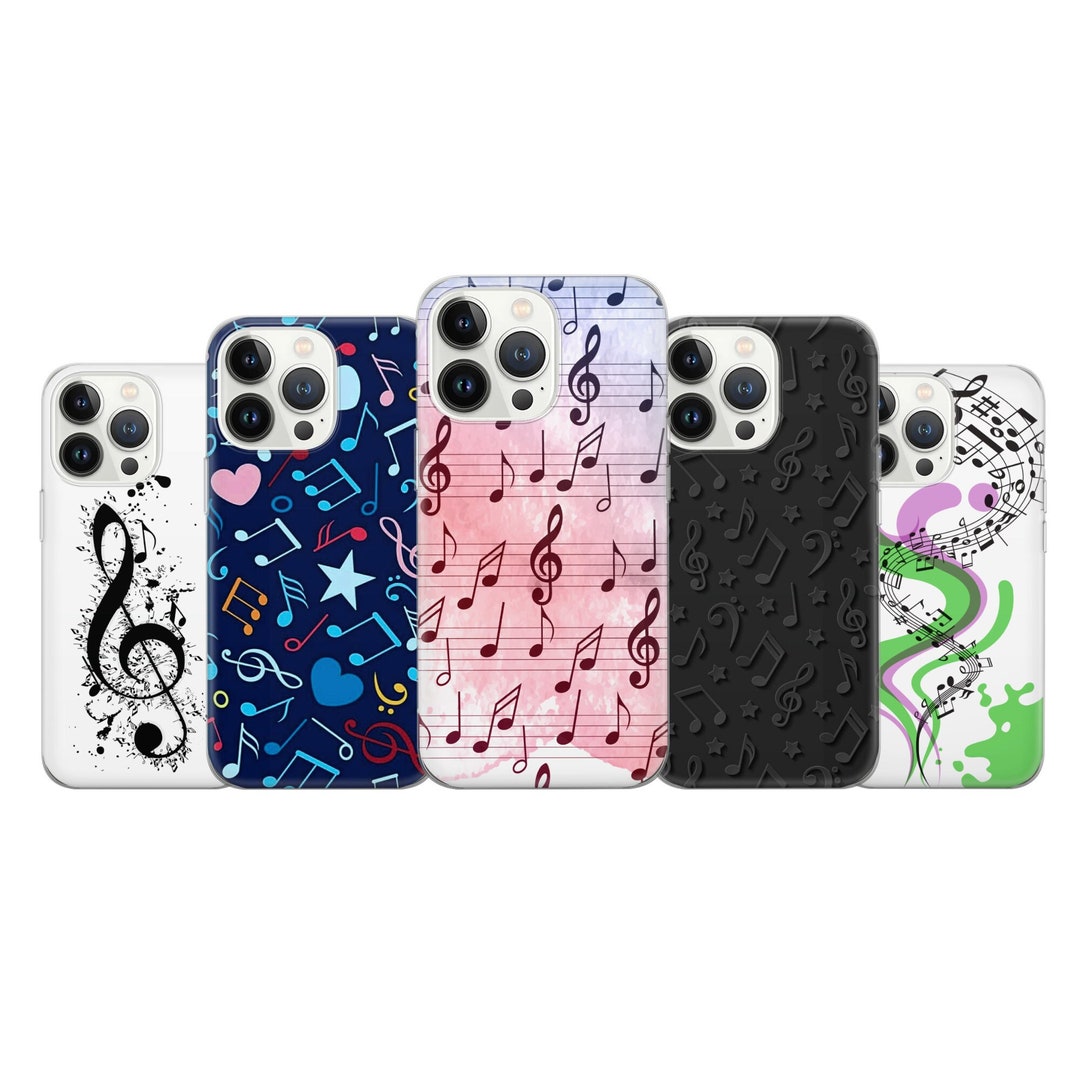 Music Notes Pattern Phone Case Musical Treble Clef Cover for iPhone 16 ...