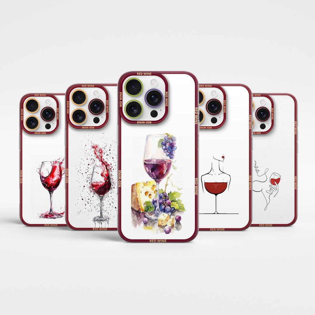 Red Wine Grape Phone Case Glass of Wine Burgundy Bordo Cover for iPhone ...