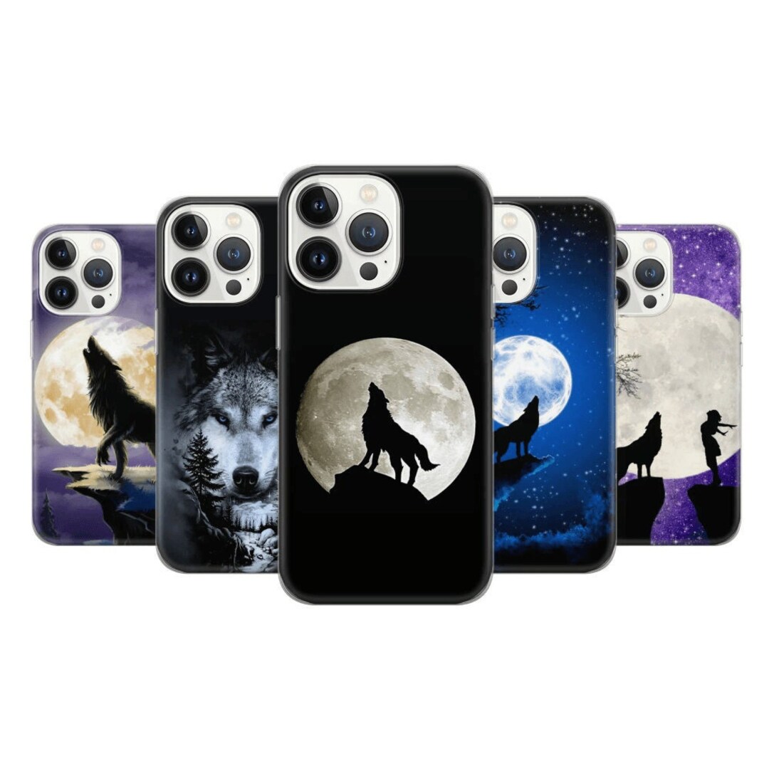 Howling Wolf Moon Phone Case: TPU Cover for Iphone, Samsung, Google ...