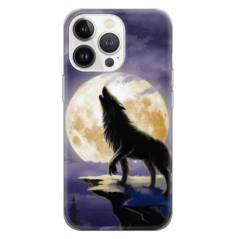 Howling Wolf Moon Phone Case: TPU Cover for Iphone, Samsung, Google ...