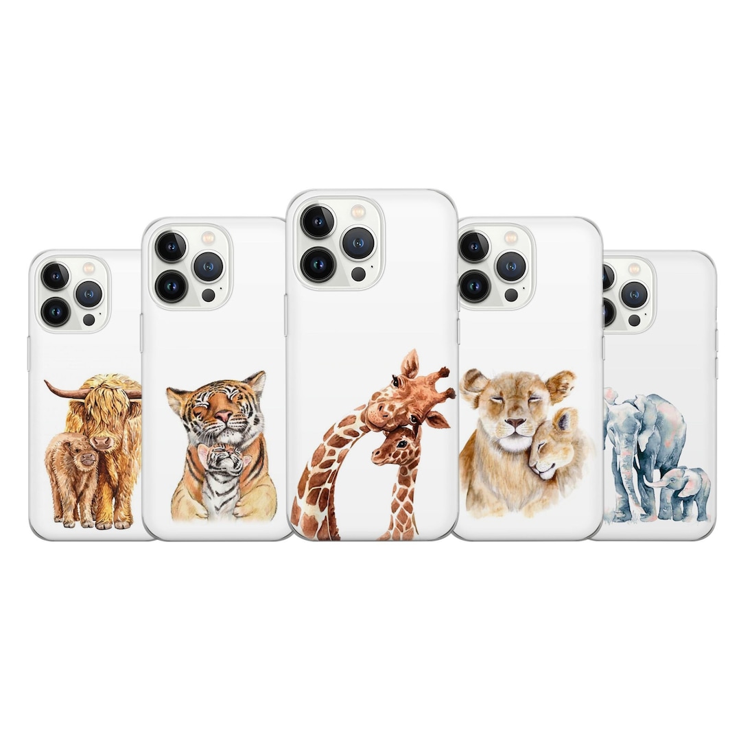 Baby Animals Phone Case Giraffe Lion Mammoth Cover for iPhone 16 15 14 ...