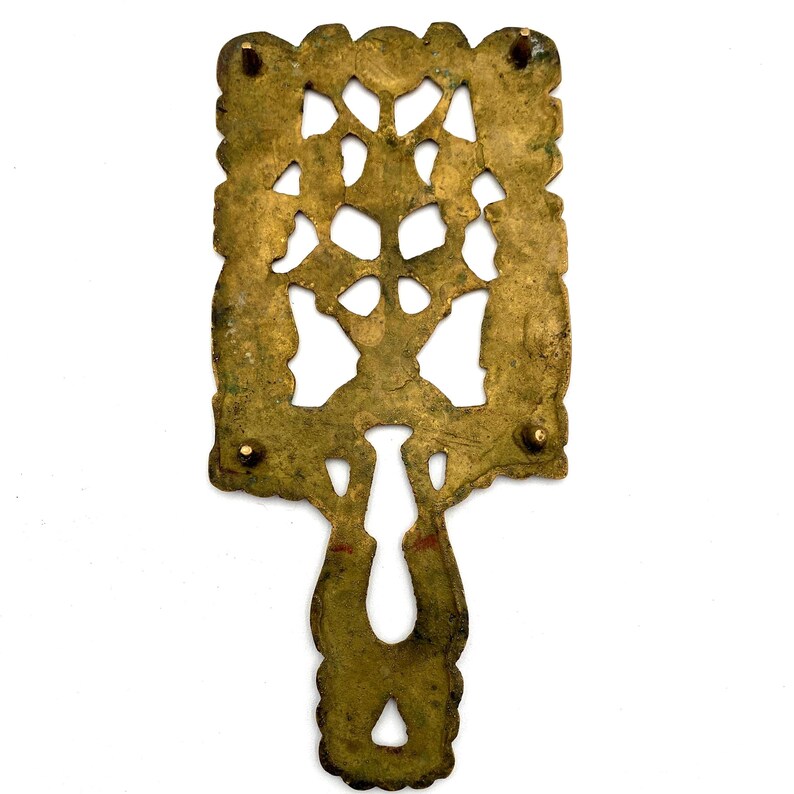 Vintage Brass Trivet With Floral Design, 6.75" X 3" - Etsy
