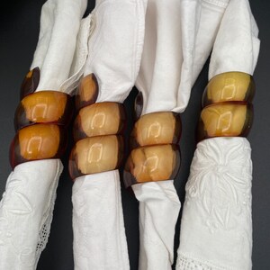 Amber Colored Lucite Swirl Napkin Rings Set of 4 MCM Tableware - Etsy