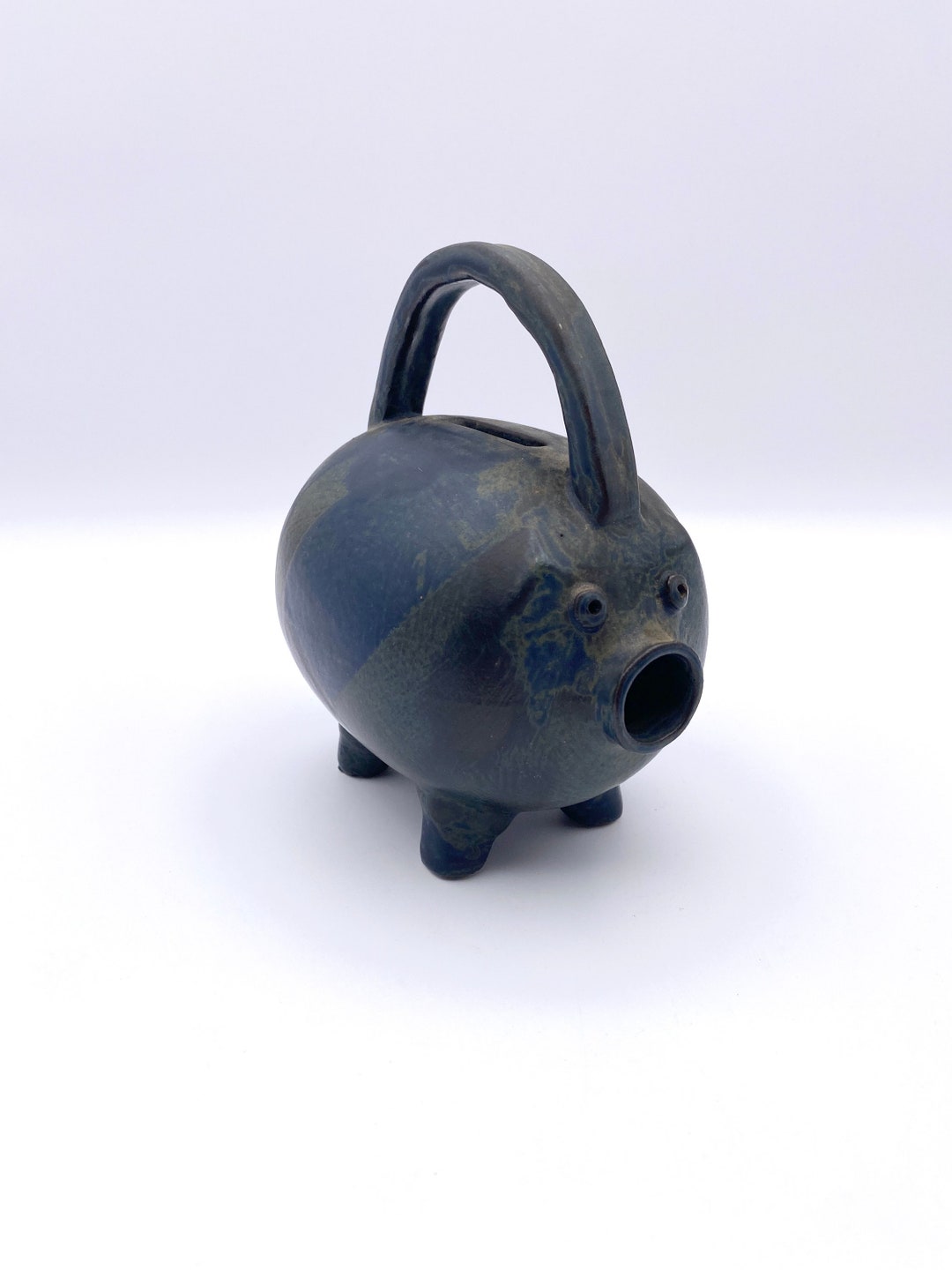 MCM Piggy Bank With Handle in Blues and Grays - Etsy