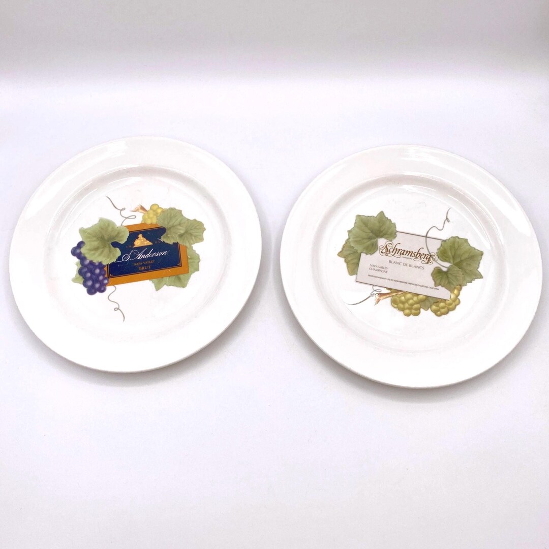 Vintage Wedgwood Bone China Canape Plates: Grand Gourmet Wine ...