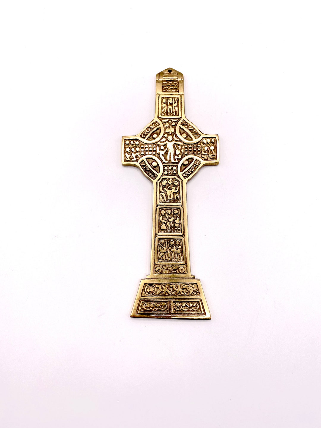 Celtic Clonmacnoise Cross of the Scriptures Brass Wall Cross - Etsy