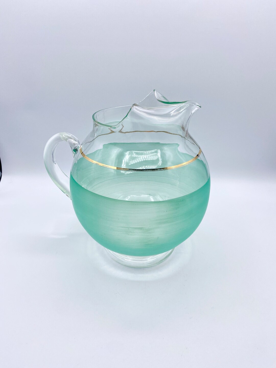 Vintage Blendo Bubble Pitcher Pastel Turquoise Bubble With 22kt Gold ...