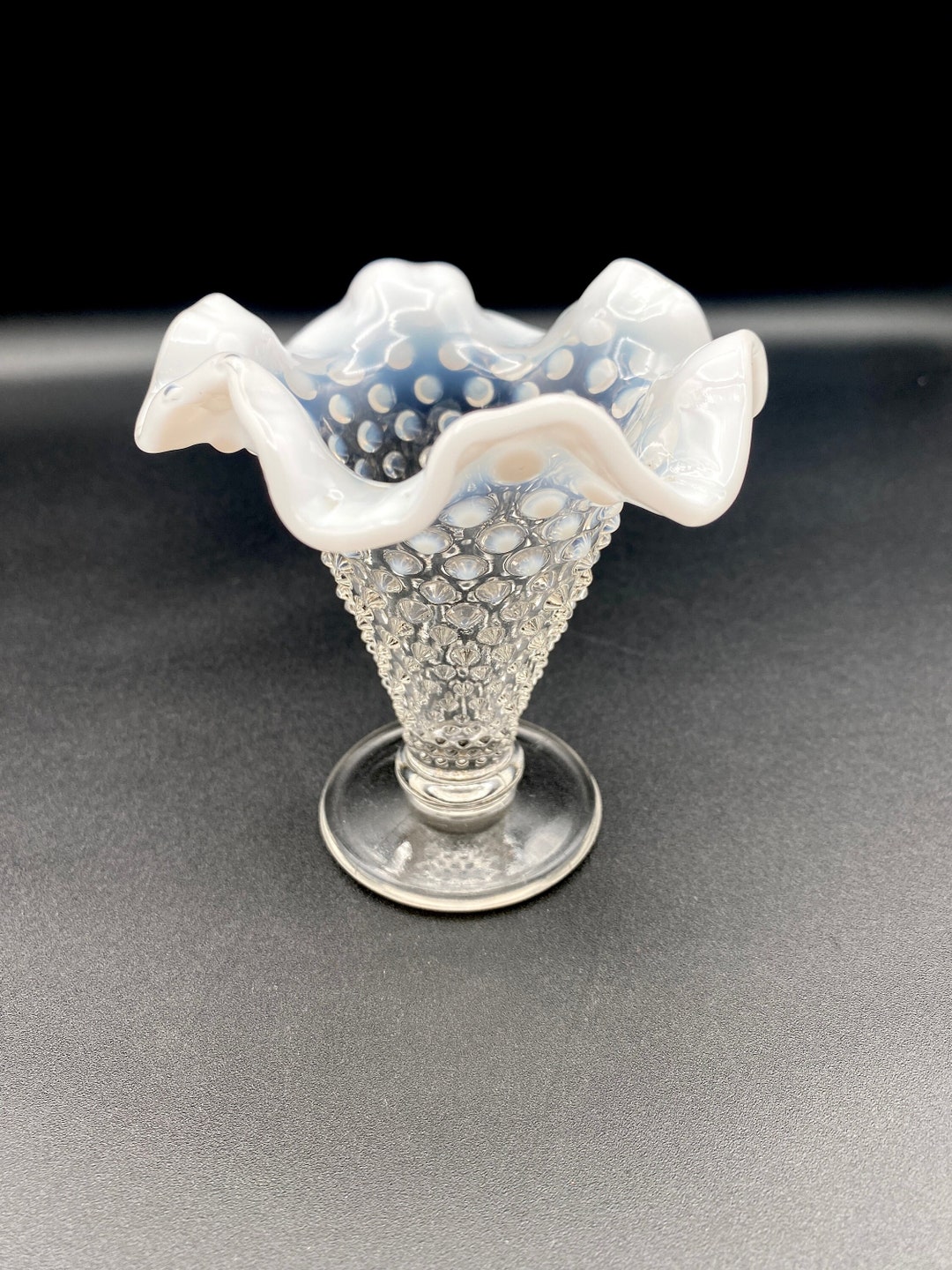 Moonstone Hobnail 1950's Ruffle Vase Nostalgic Vase - Etsy