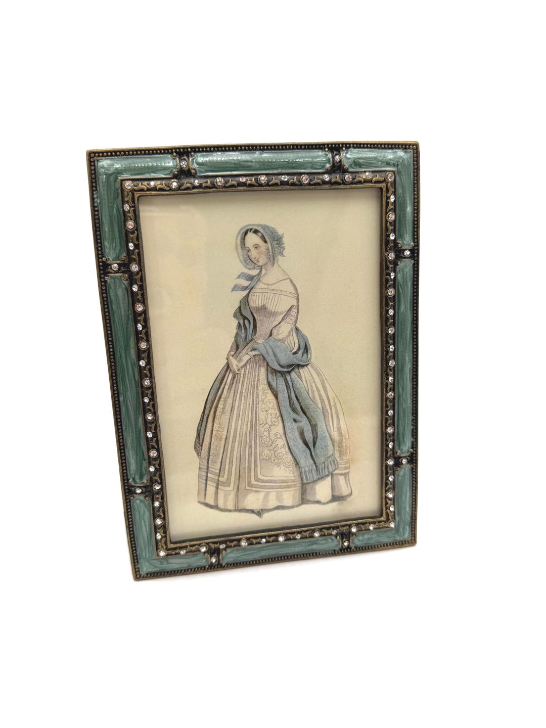 Vintage Dubarry Green Enamel and Austrian Crystal Photo Frame - Etsy