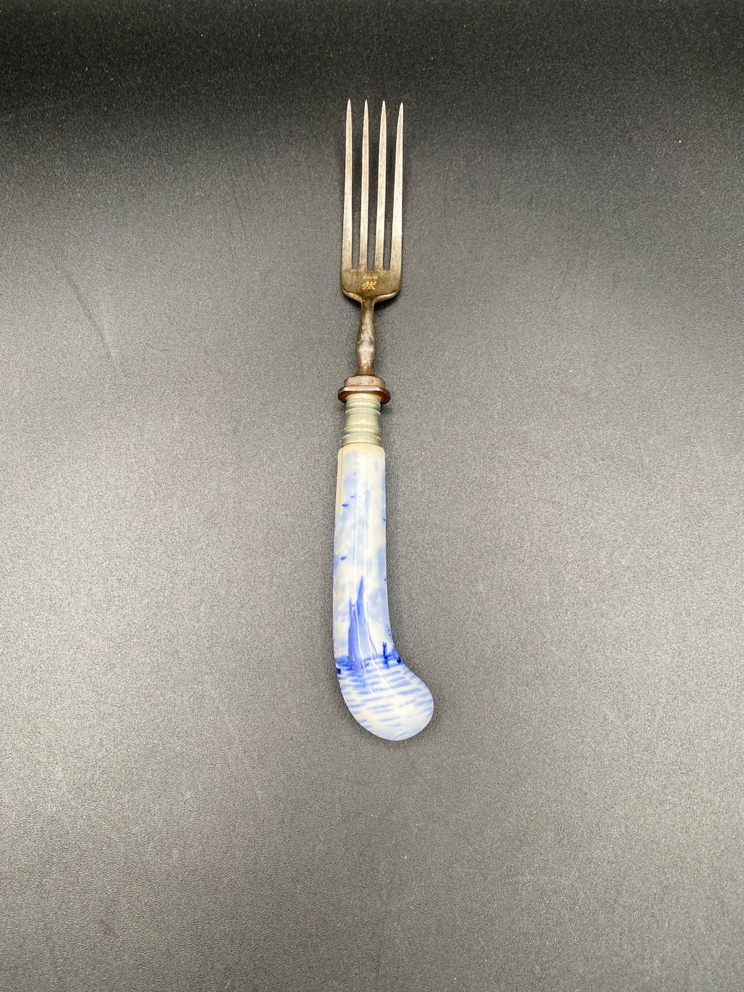 JA Henkels Porcelain Pistol Grip Blue & White Handled Fork With ...