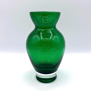 Vintage Small Green Glass Vase With Polished Bottom - Etsy